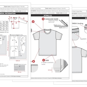 T-shirt for Men / PDF Sewing Pattern / 6 Sizes: Xs to Xxl / Classic ...