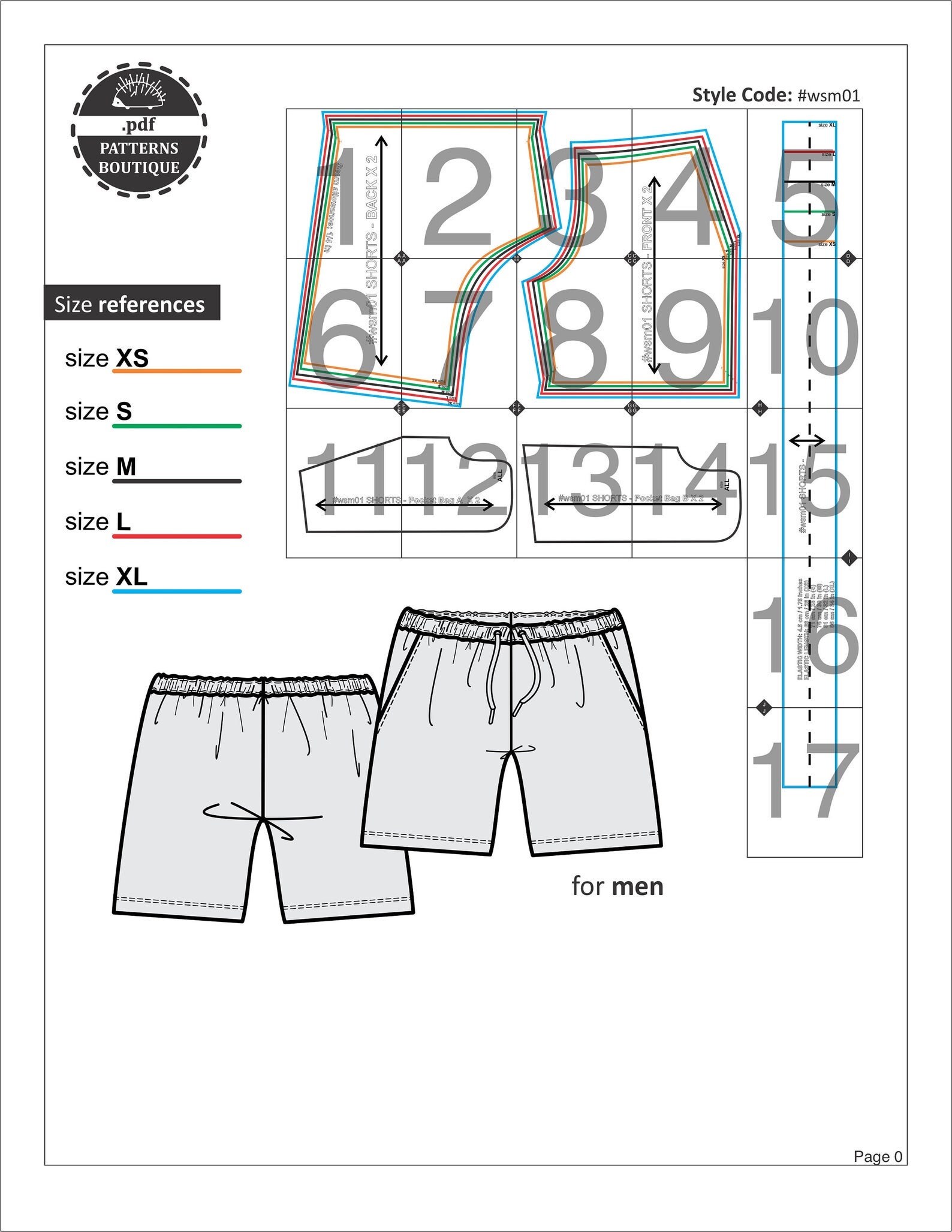 WORKOUT SHORTS for Men PDF Sewing Pattern & Youtube Video / - Etsy