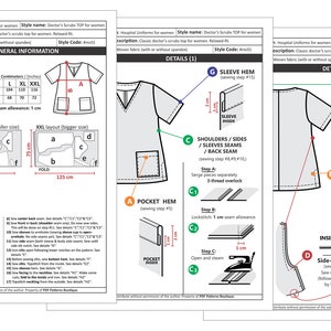 Complete NURSE SCRUBS PDF Sewing Pattern for Women & Youtube Sewing ...