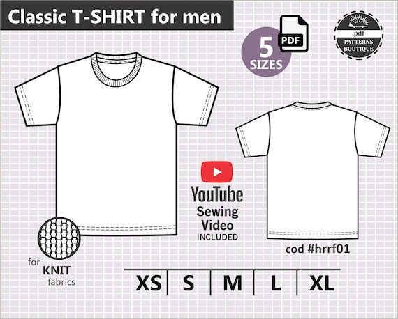 T-SHIRT for MEN / PDF Sewing Pattern / Classic T-shirt / 5 - Etsy