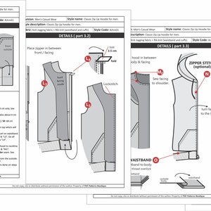 Zip up HOODIE and SWEATPANTS PDF Sewing Pattern / Sewing Patterns for ...