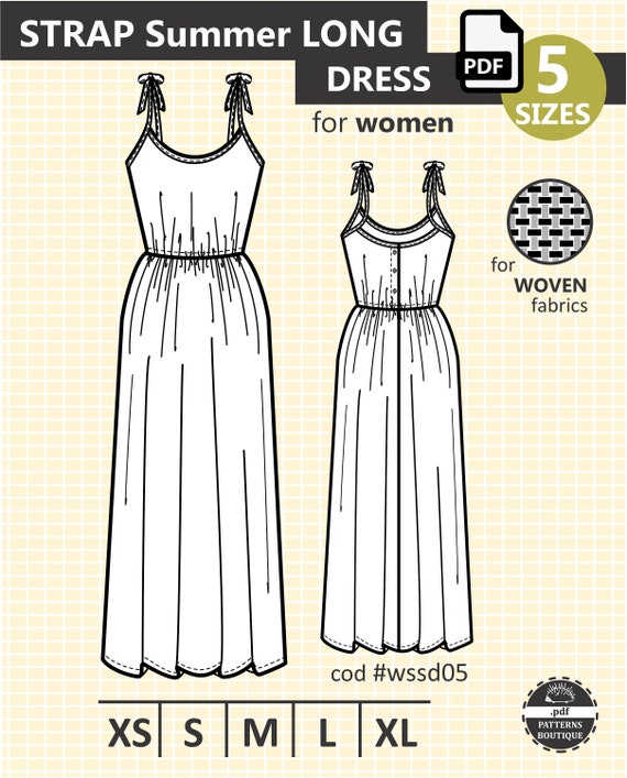 STRAP DRESS / PDF Sewing Pattern for Women / Summer Dress: Xs - Etsy