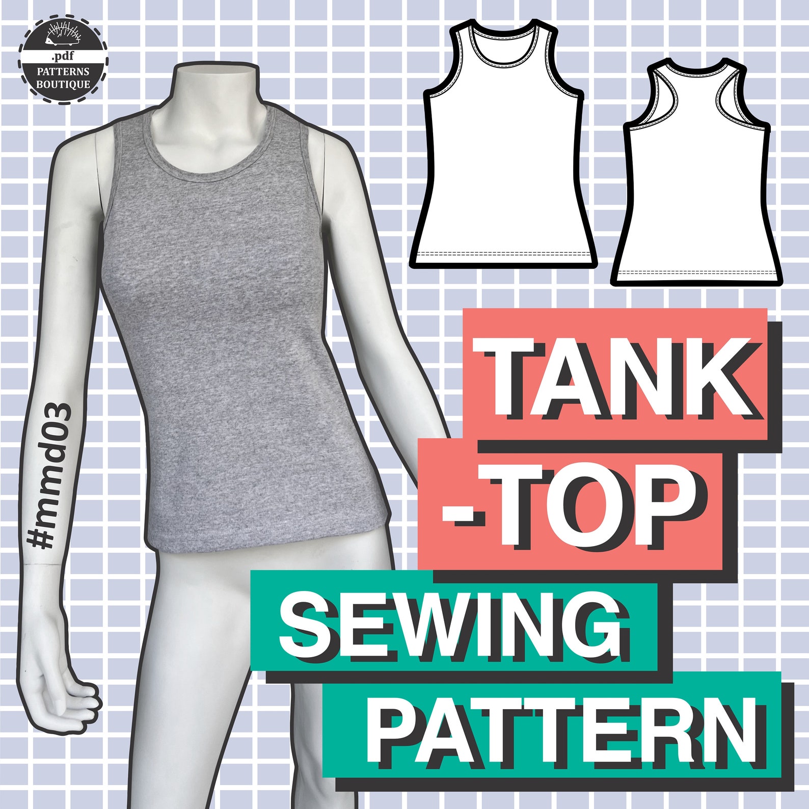 TANK TOP for Women PDF Sewing Pattern Slim Fit Workout - Etsy