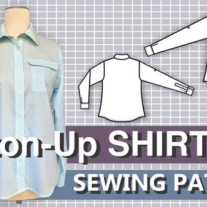 Button up Shirt / BLOUSE. PDF Sewing Pattern for Women With Video ...