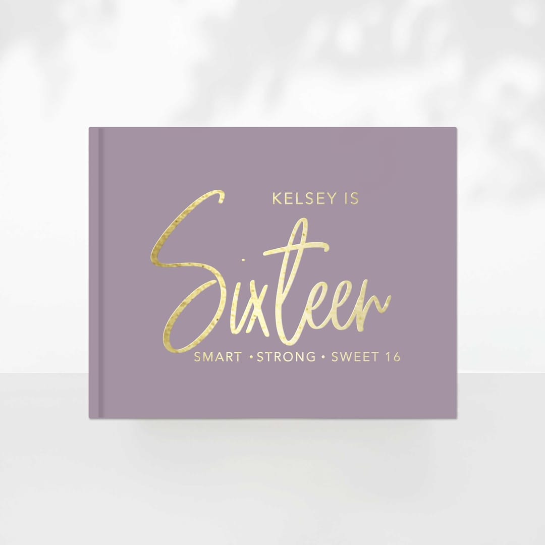 Custom Name Sweet Sixteen Guest Book, Personalized Sweet 16 Sign in ...
