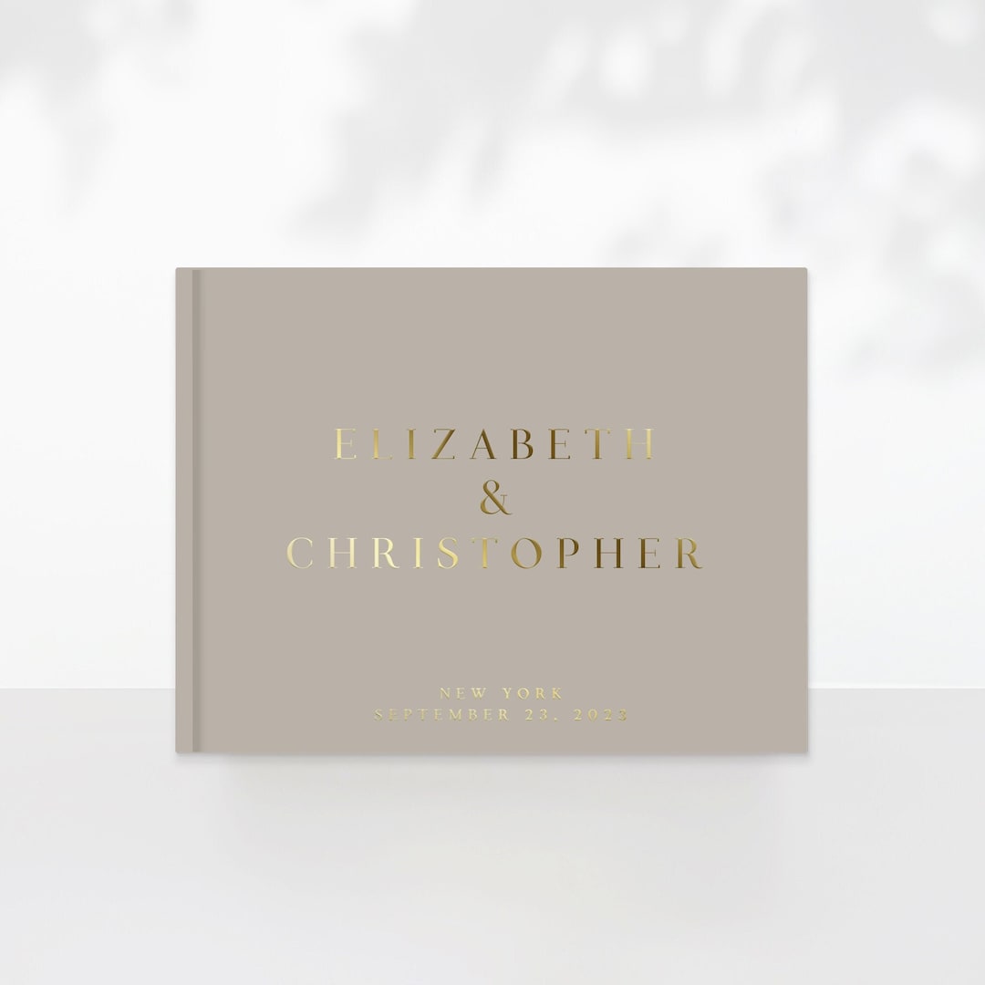 Minimalist Custom Wedding Guest Book, Wedding Hardcover Photo Album ...