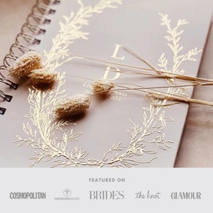 Floral Wedding Planner Book / Beige Custom Wedding Planner / Real Gold ...