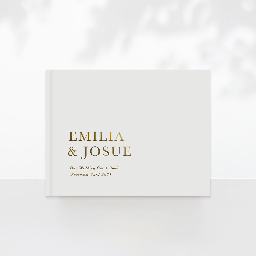 Minimalist Custom Wedding Guest Book, Wedding Hardcover Photo Album ...
