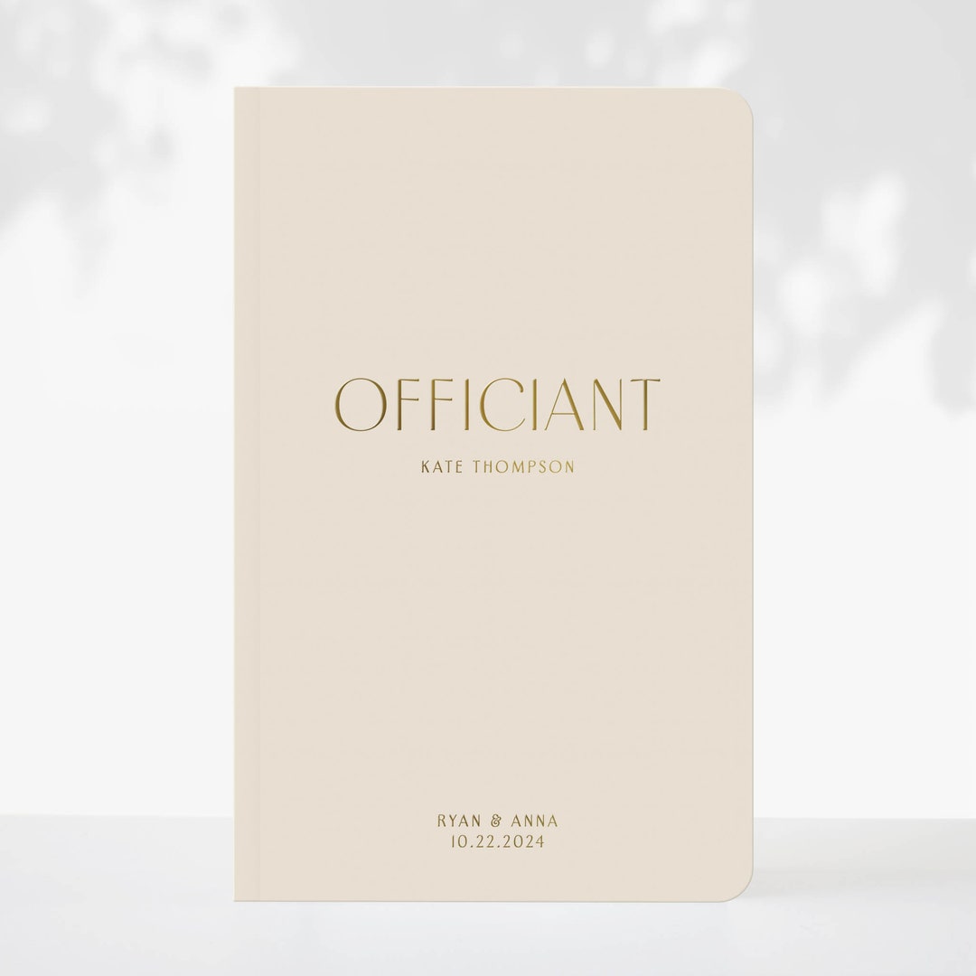 Custom Officiant Vows Ceremony Script Book, Personalized Pastor ...