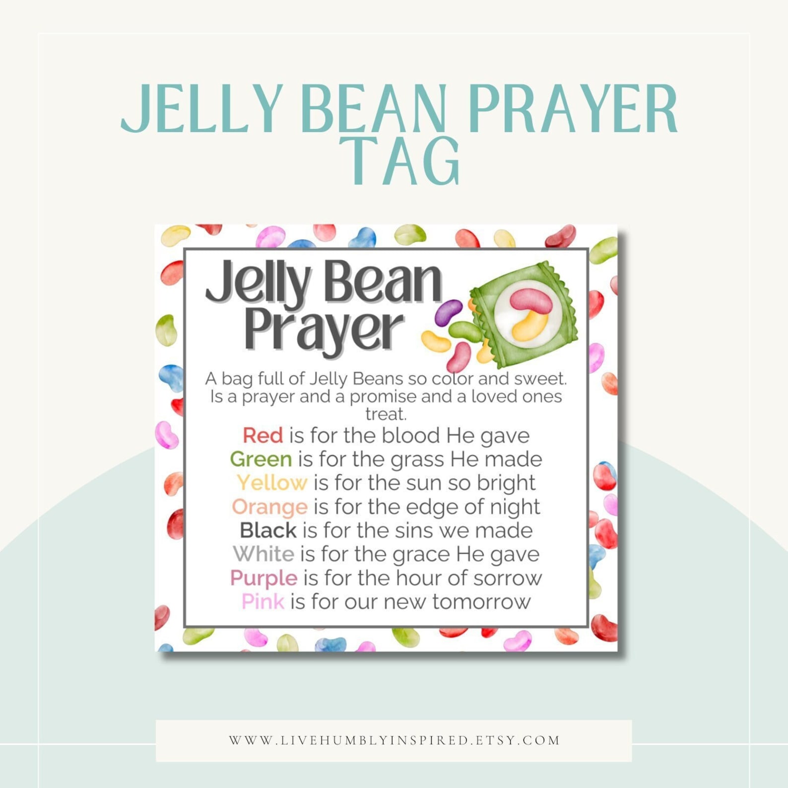 Jelly Bean Prayer Tag Download and Printable Teach the Easter ...