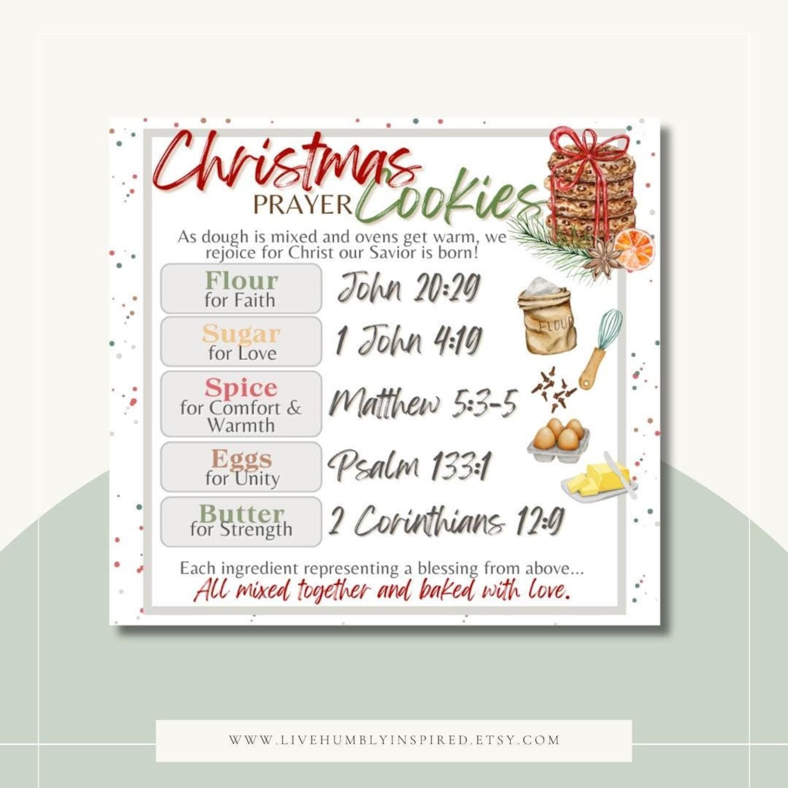 Christmas Cookie Prayer Tag: Bible Verse Baking Activity (digital ...