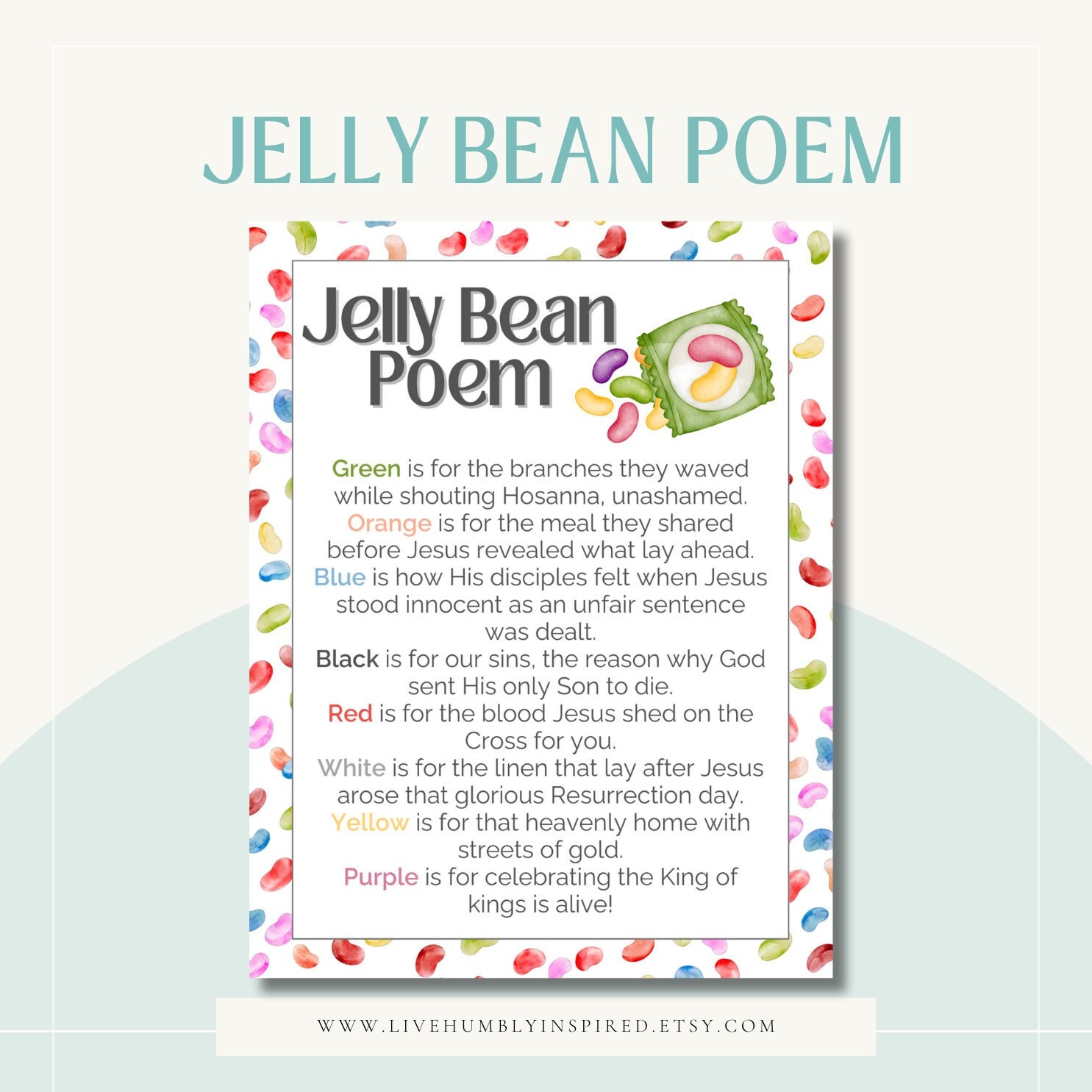 Jelly Bean Poem Handout Download and Print Teach the Easter ...