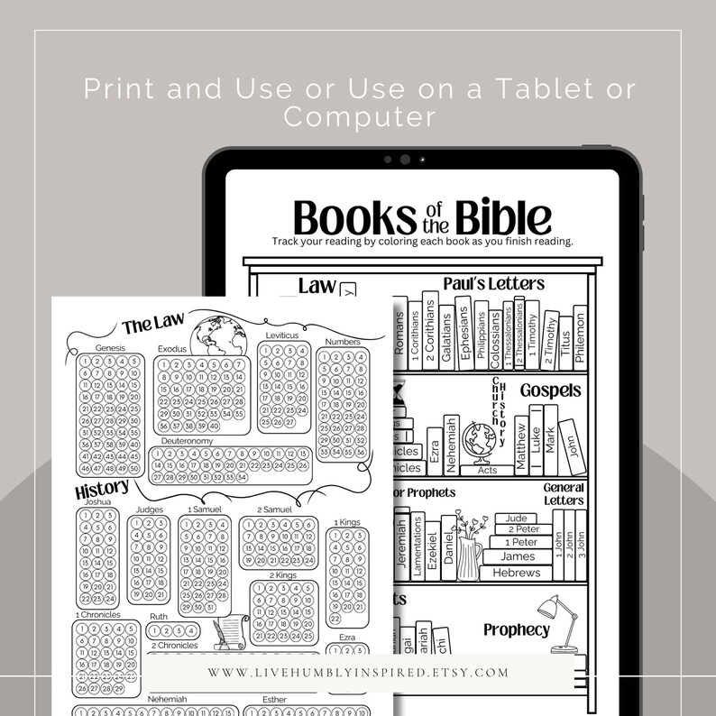 Bundle Books of the Bible Coloring Tracker Books and Chapter Tracking ...