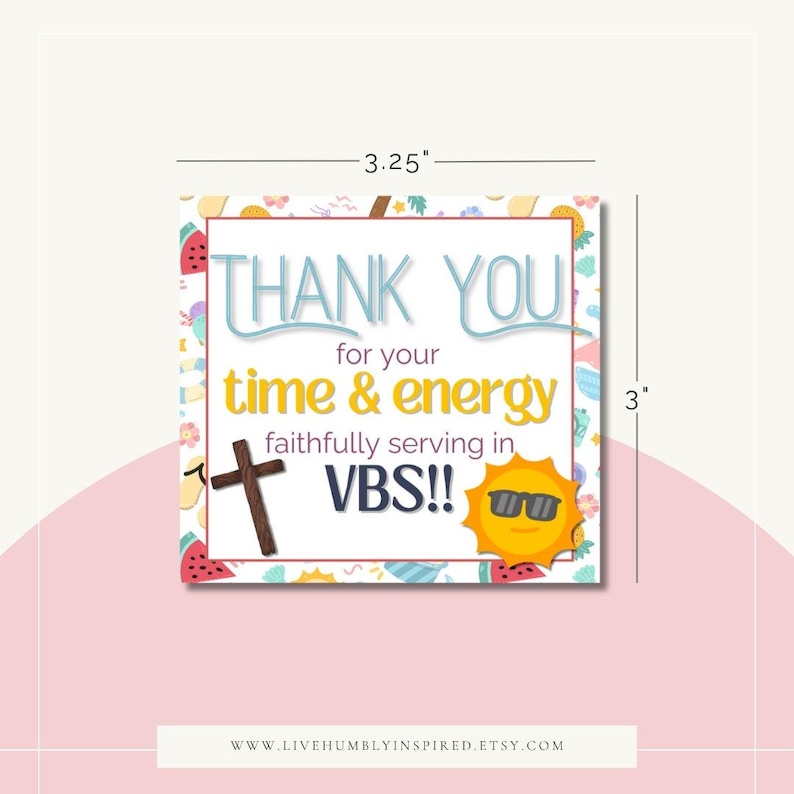 Thank You for Serving VBS Card Tag Download and Printable Handout for ...