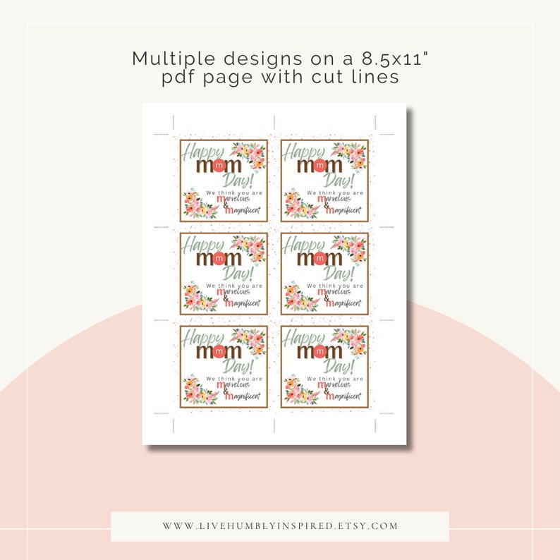 Mother's Day M&M Church Tag Download and Printable Handout Gift With ...