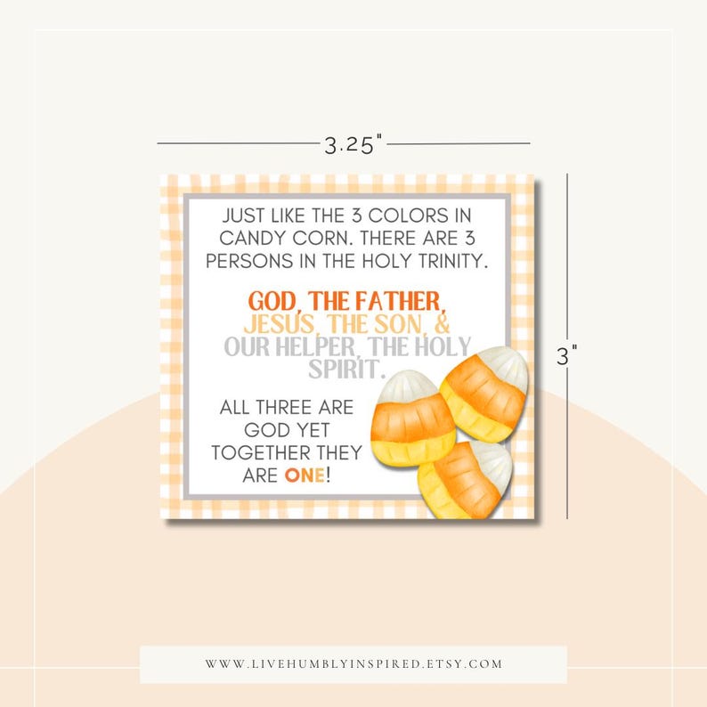 Candy Corn Christian Trinity God Jesus Holy Spirit Treat Bag Tag ...