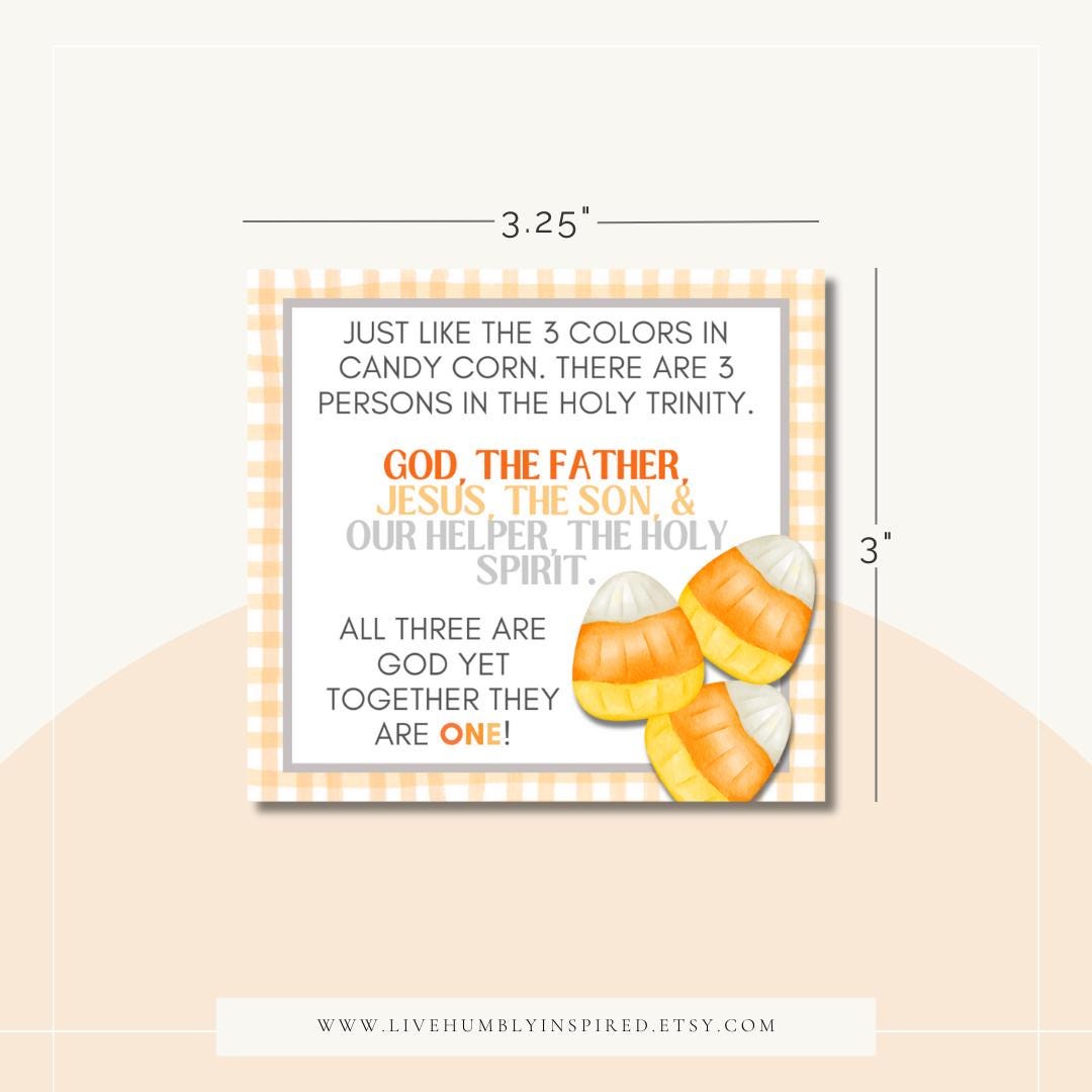 Candy Corn Christian Trinity God Jesus Holy Spirit Treat Bag Tag ...