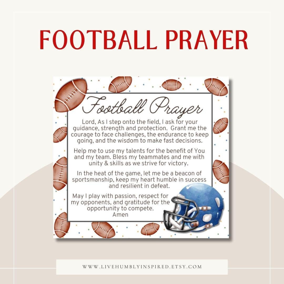 Football Player Prayer Tag Download and Printable Handout for Christian ...