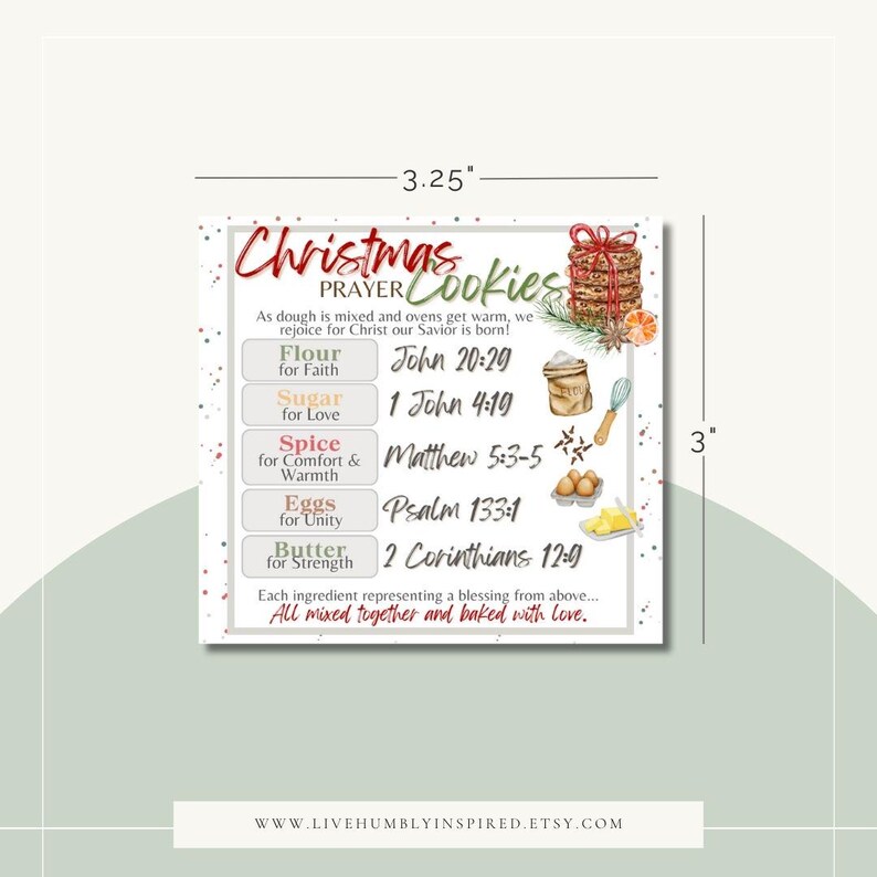 Christmas Cookie Prayer Tag: Bible Verse Baking Activity (digital ...