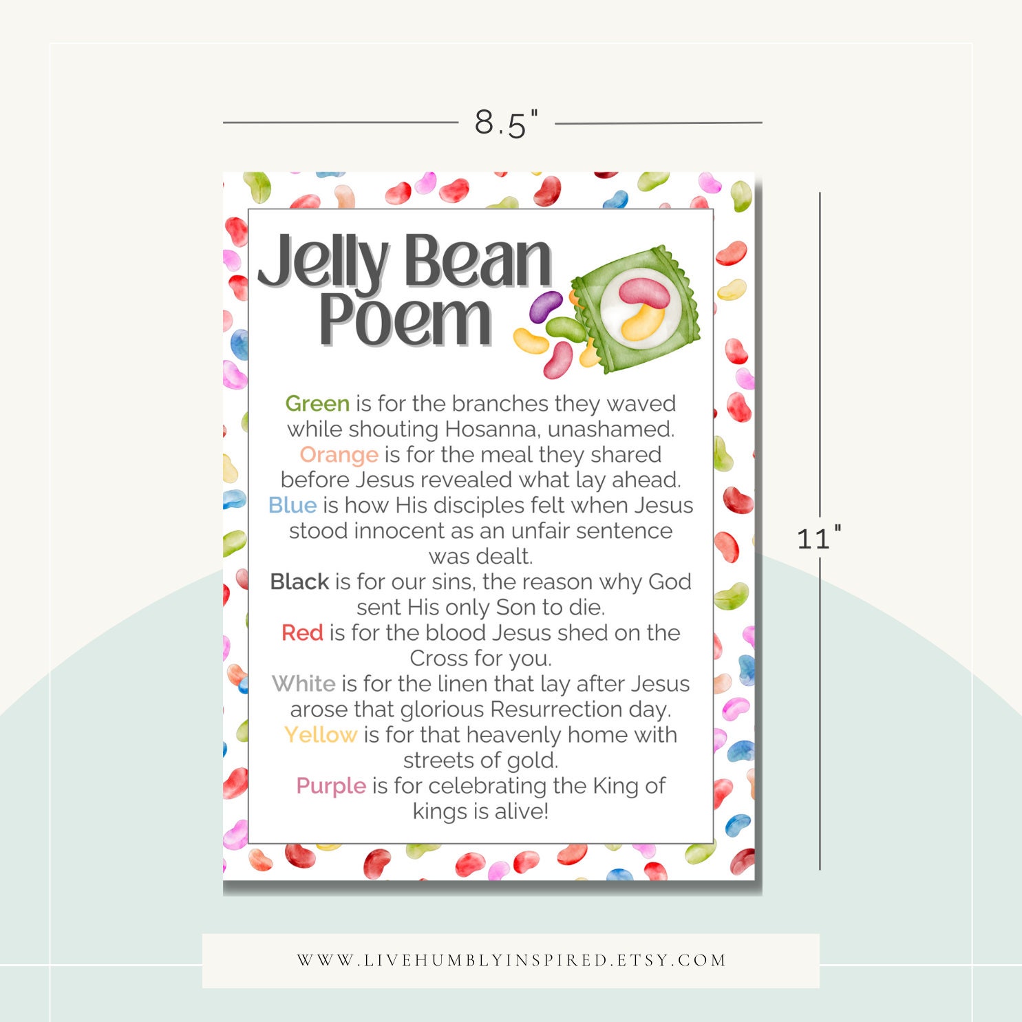 Jelly Bean Prayer Tag and Poem Handout Bundle Download Print Teach ...