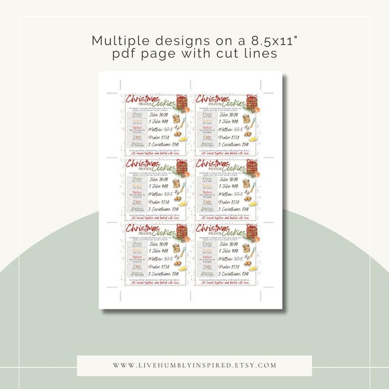 Christmas Cookie Prayer Tag: Bible Verse Baking Activity (digital ...