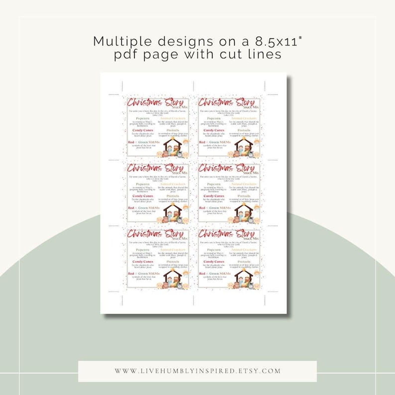 Christmas Story Snack Mix Tag: Nativity Printable (PDF Download) - Etsy