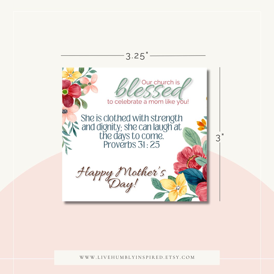 Mother's Day Church Tag Download and Printable Handout Gift With ...