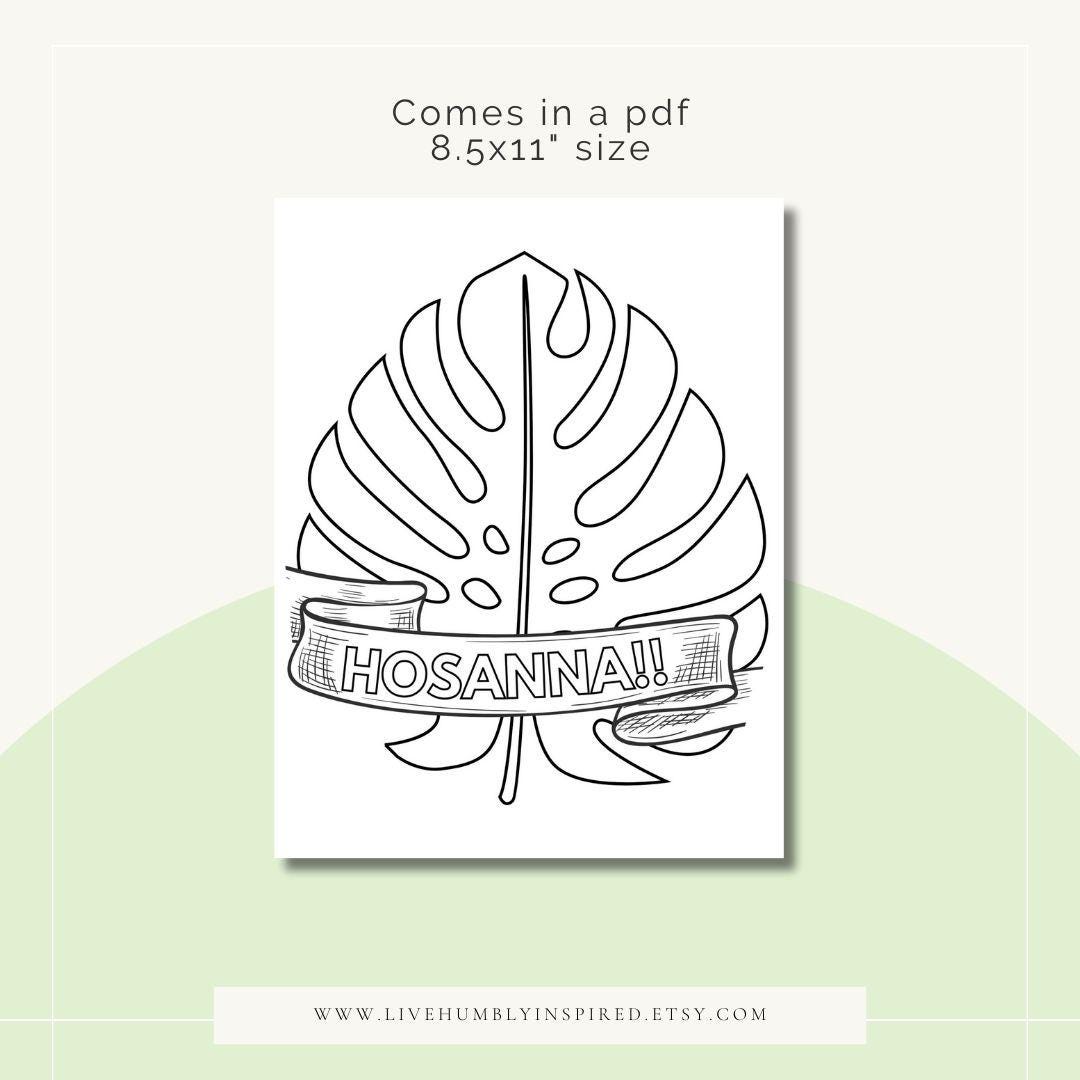 Easter Palm Sunday Hosanna Coloring Sheet for Easter Church Sunday ...