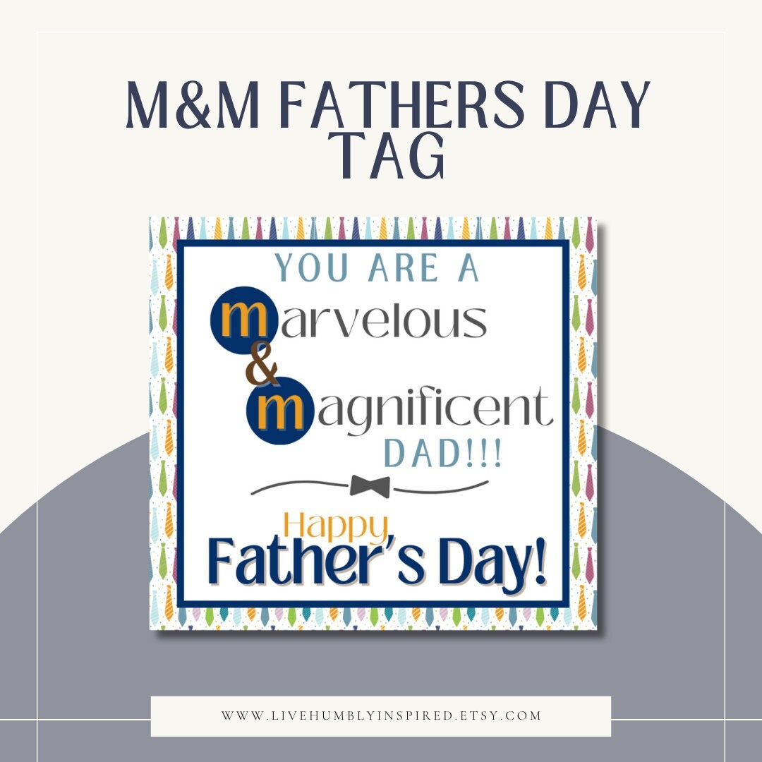 Father's Day M&M Candy Tag Digital Download and Printable Handout Gift ...