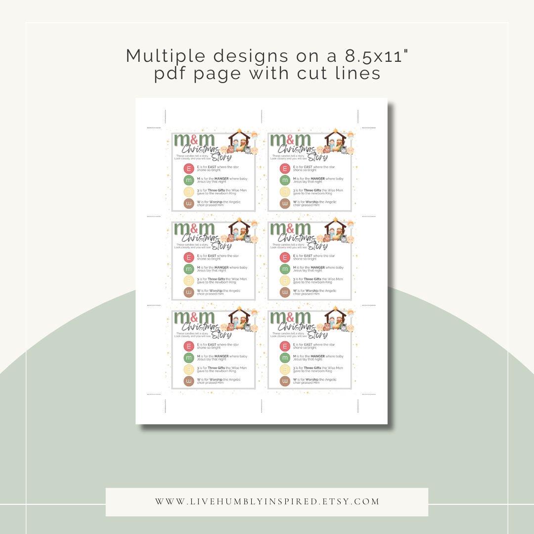 Christmas Story M&M Candy Tag: Nativity Activity (digital Download) - Etsy