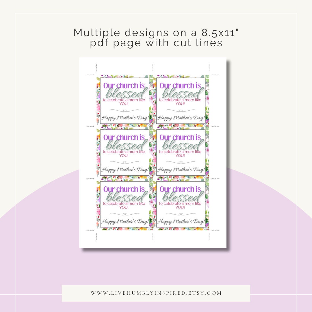 Mother's Day Church Tag Download and Printable Handout Gift With ...