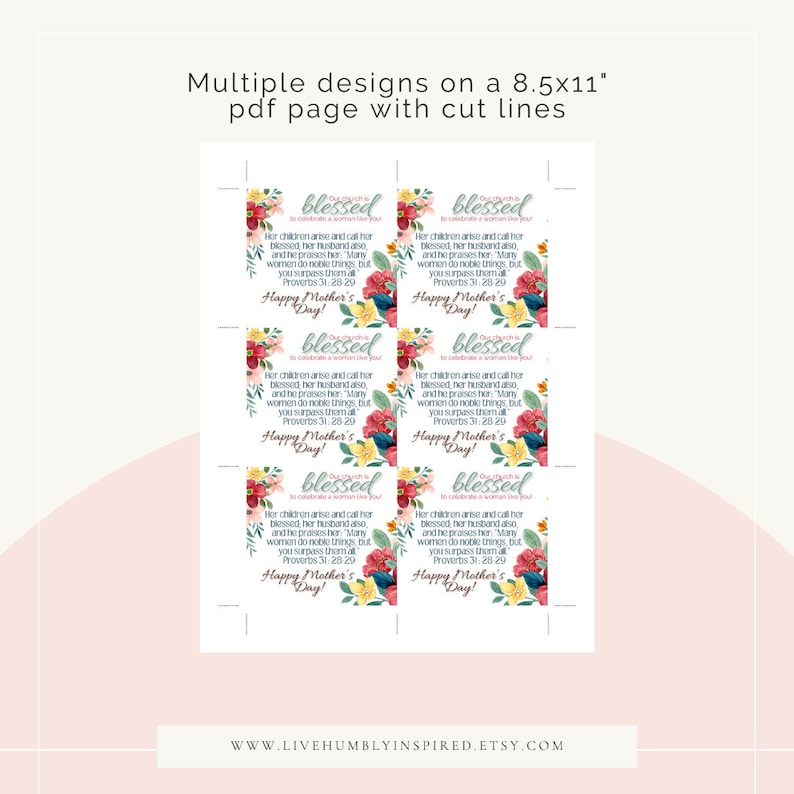Mother's Day Church Tag Download and Printable Handout Gift With ...