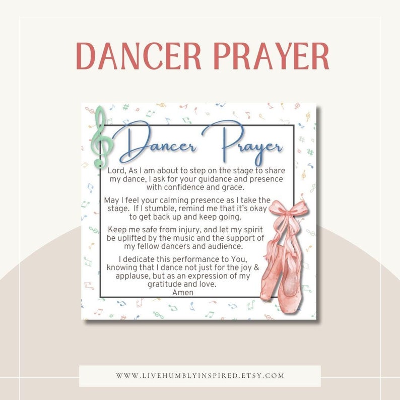 Dancer Ballerina Prayer Tag Download and Printable Handout for ...