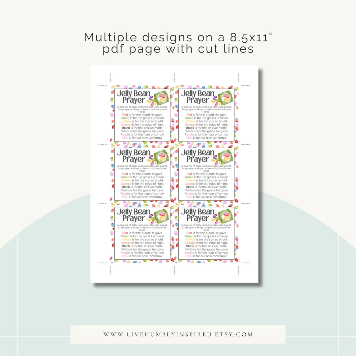 Jelly Bean Prayer Tag and Poem Handout Bundle Download Print Teach ...