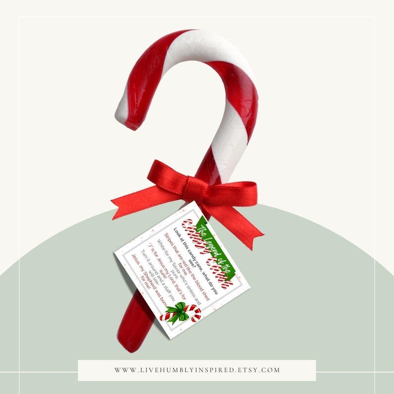 Legend of Candy Cane Card for Christmas Story to Attach as a Holiday ...