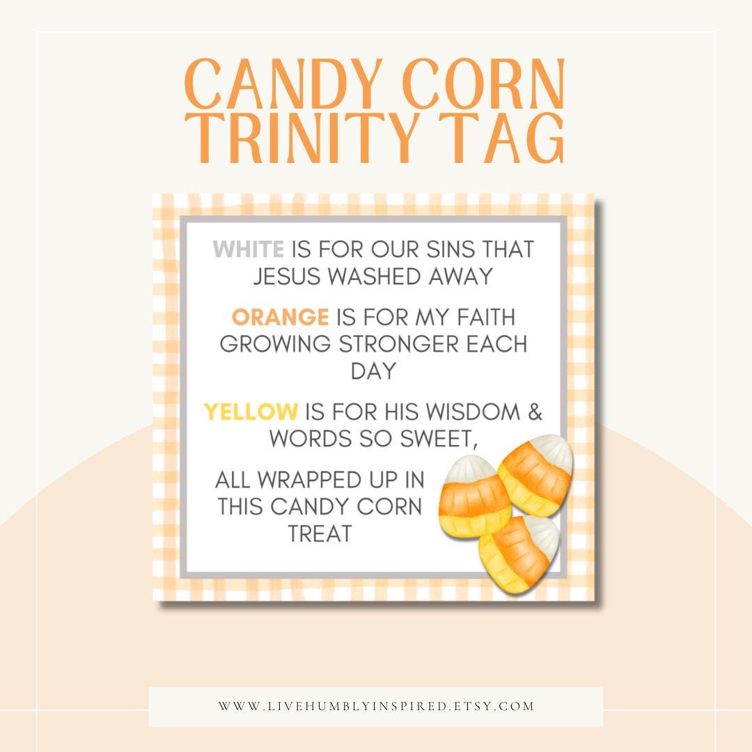 Candy Corn Christian Trinity God Jesus Holy Spirit Treat Bag Tag ...