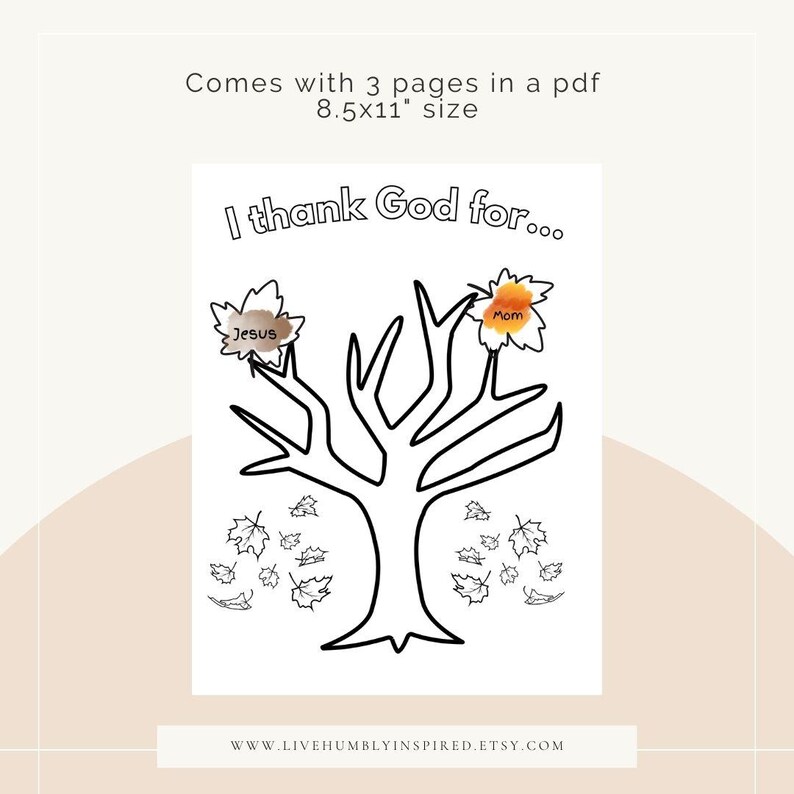 Thanksgiving Coloring Sheet: Thankful Tree Activity (PDF Download) - Etsy