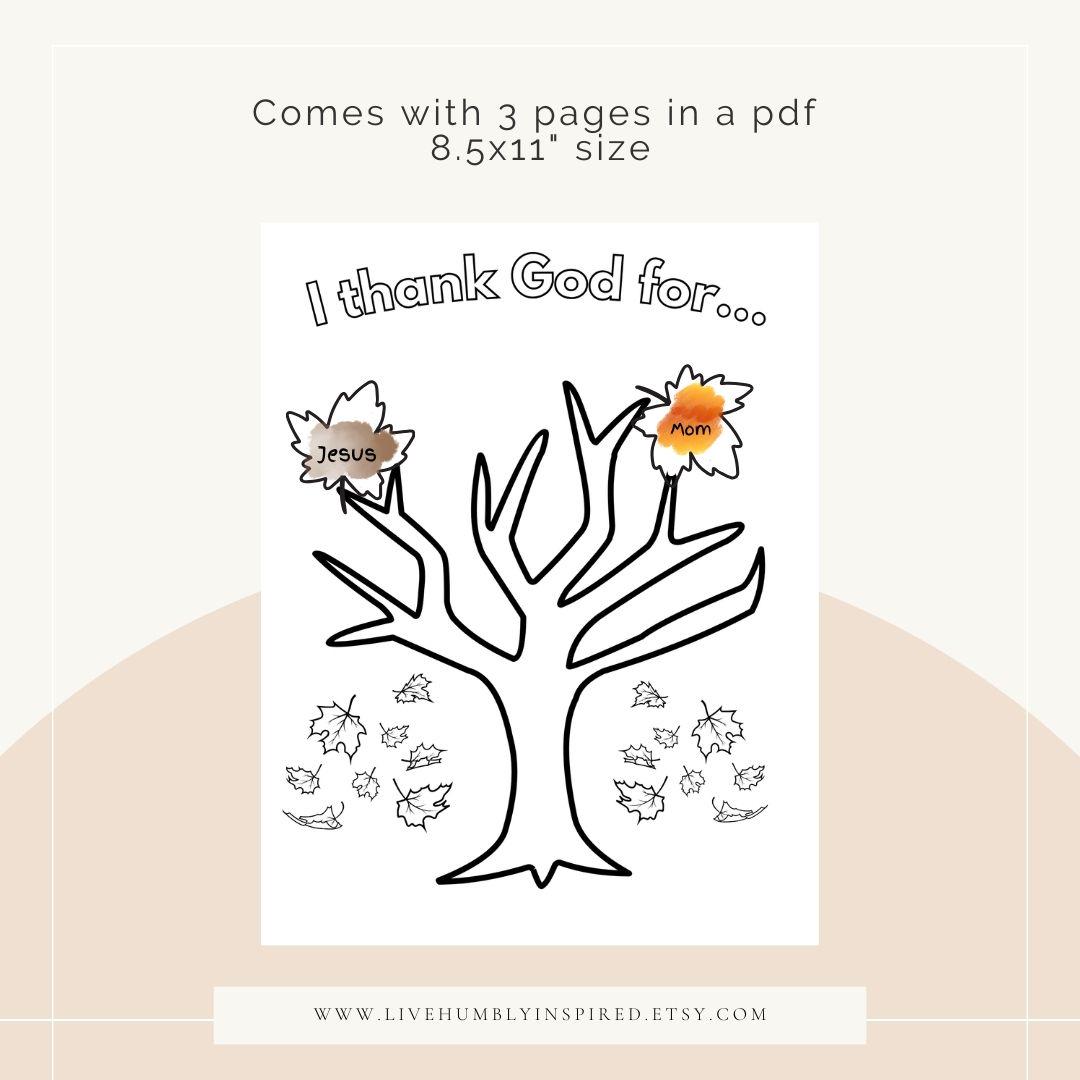 Thanksgiving Coloring Sheet: Thankful Tree Activity (PDF Download) - Etsy