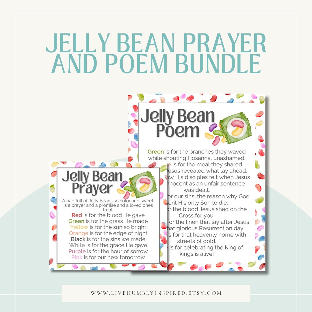 Jelly Bean Prayer Tag and Poem Handout Bundle Download Print Teach ...