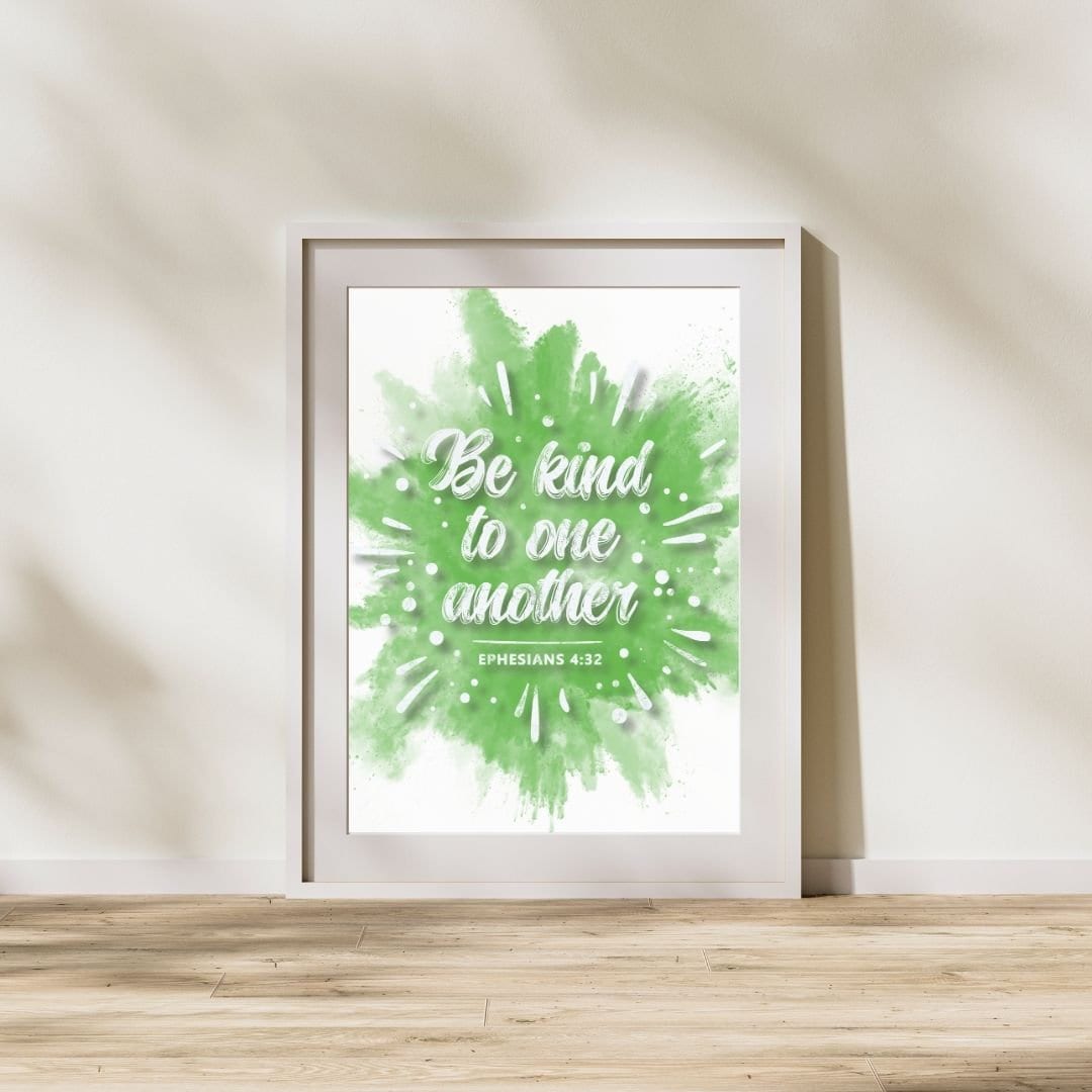 Colorful Scripture Poster Christian Wall Art Bible Verse Decor Be Kind ...