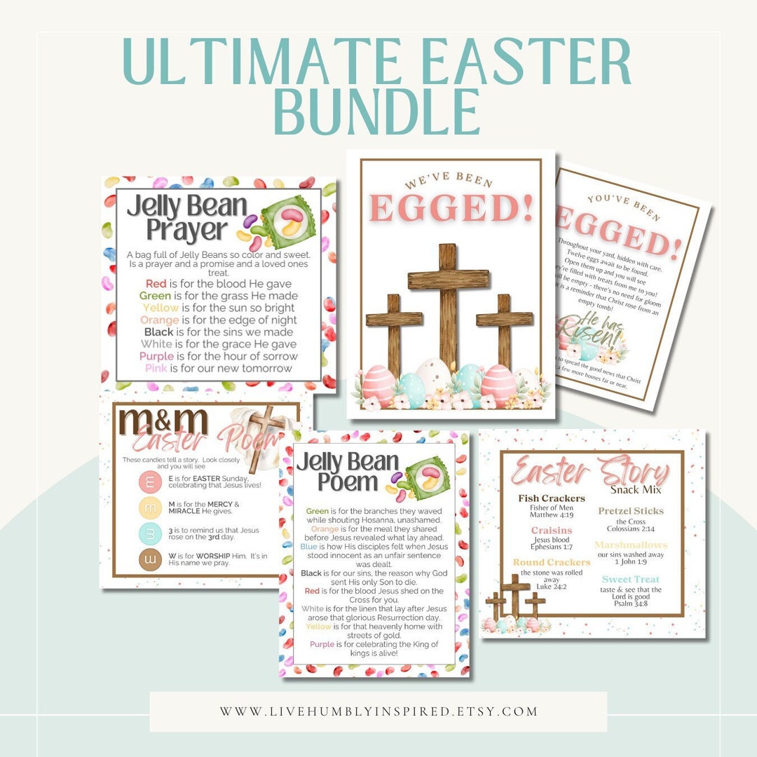 Ultimate Easter Printable Bundle: Jelly Bean Poem You've Been Egged, M ...