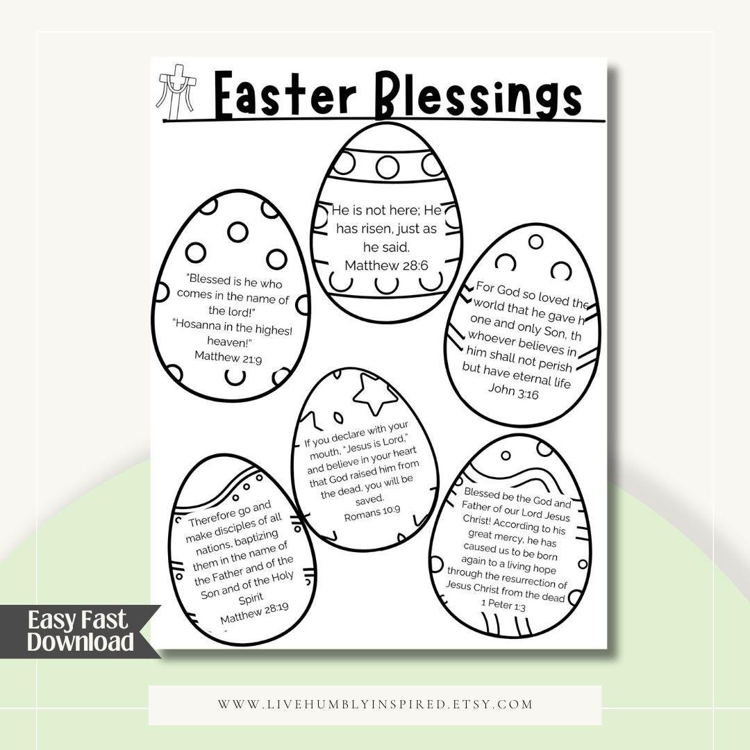 Easter Basket Blessing Coloring Sheet for Easter Church Sunday School ...