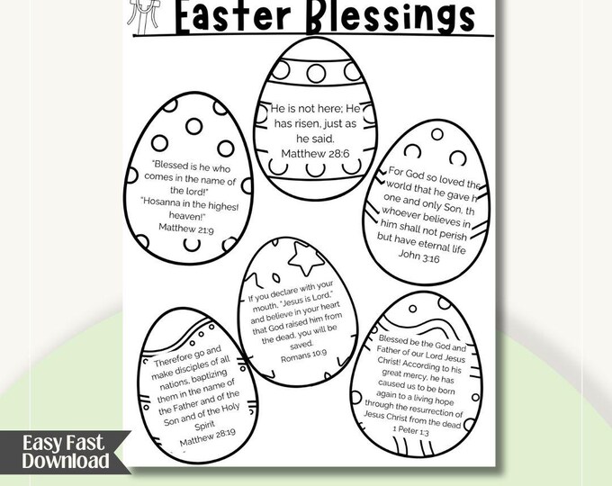 Easter Basket Blessing Coloring Sheet for Easter Church Sunday School ...