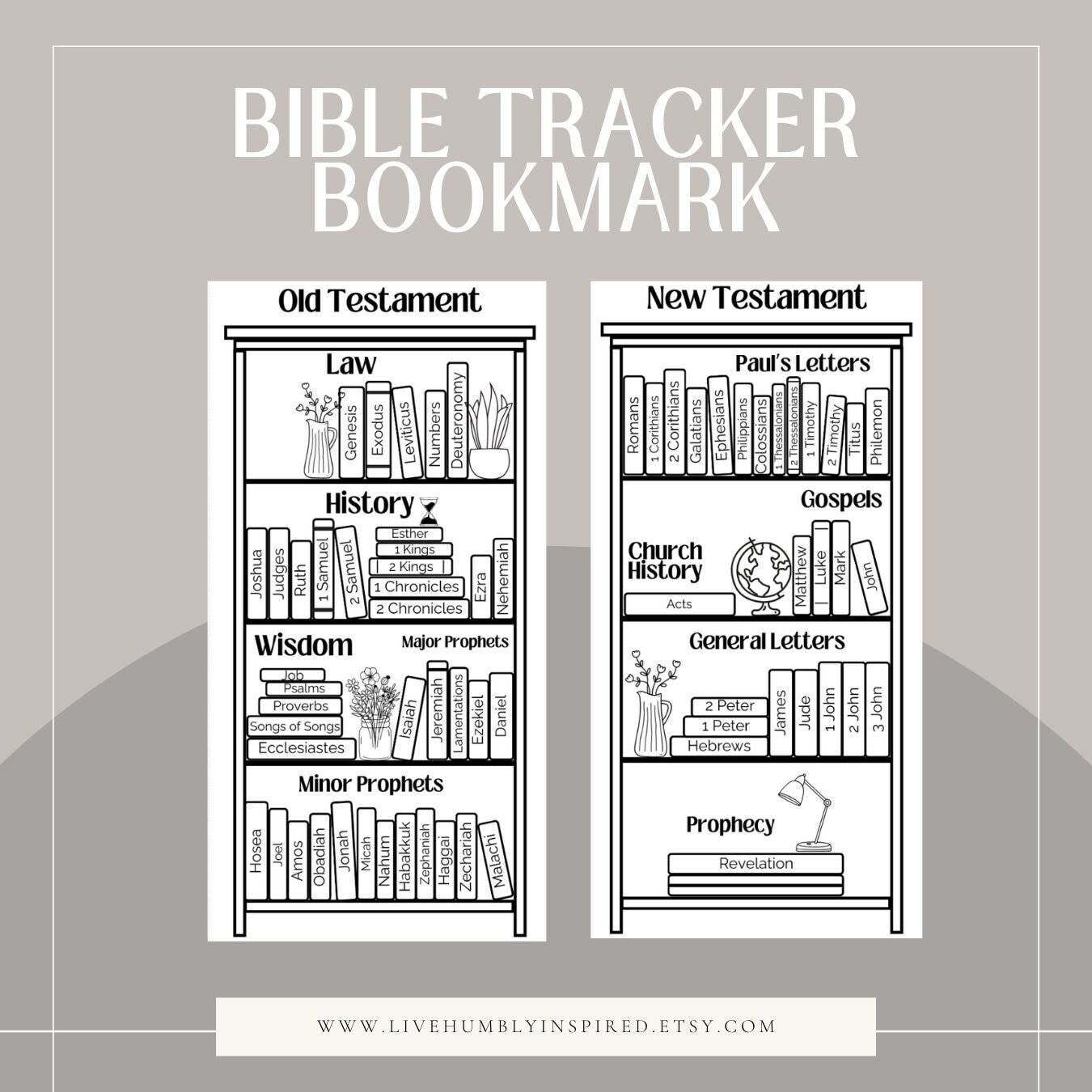 Books of the Bible Bookmark Coloring Tracker Downloadable & Printable ...