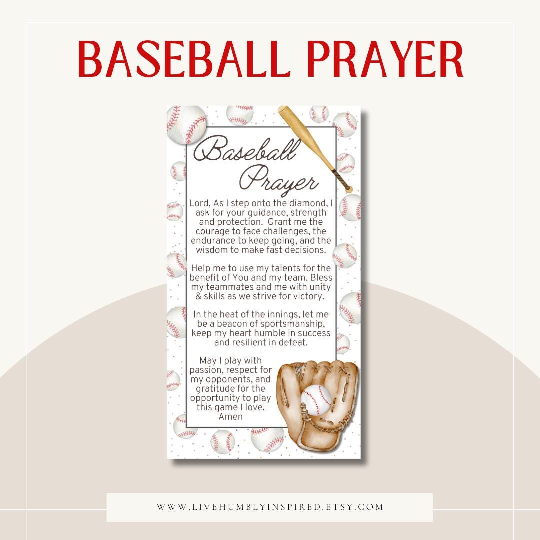 Baseball Player Prayer Tag Download and Printable Handout for Christian ...