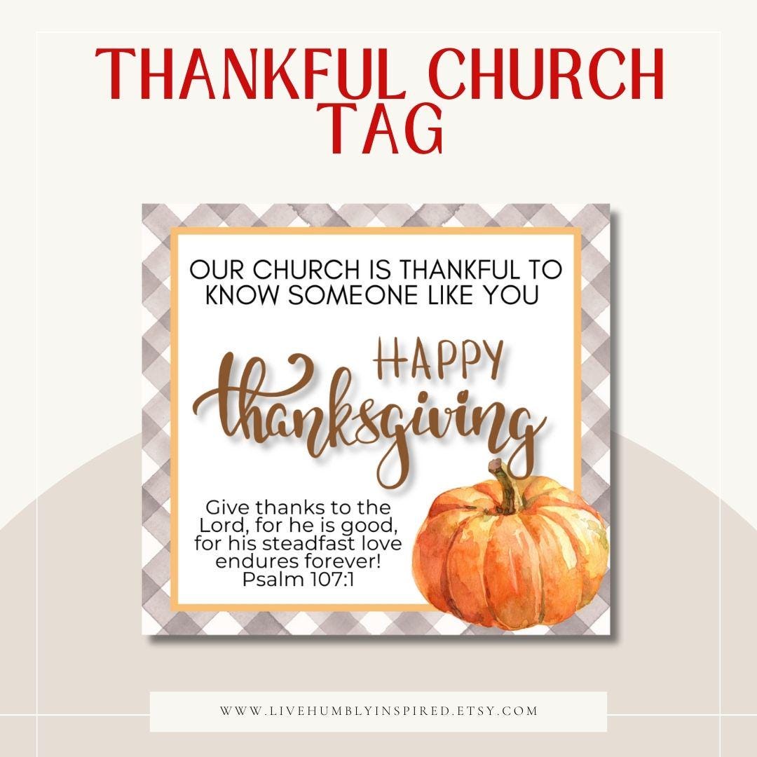 Church Thankful Thanksgiving Tag for Congregation Volunteers and Staff ...