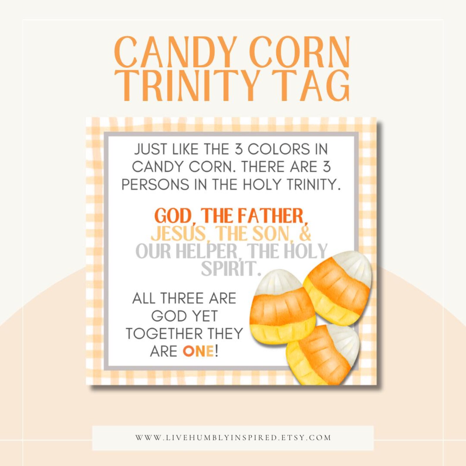 Candy Corn Christian Trinity God Jesus Holy Spirit Treat Bag Tag ...