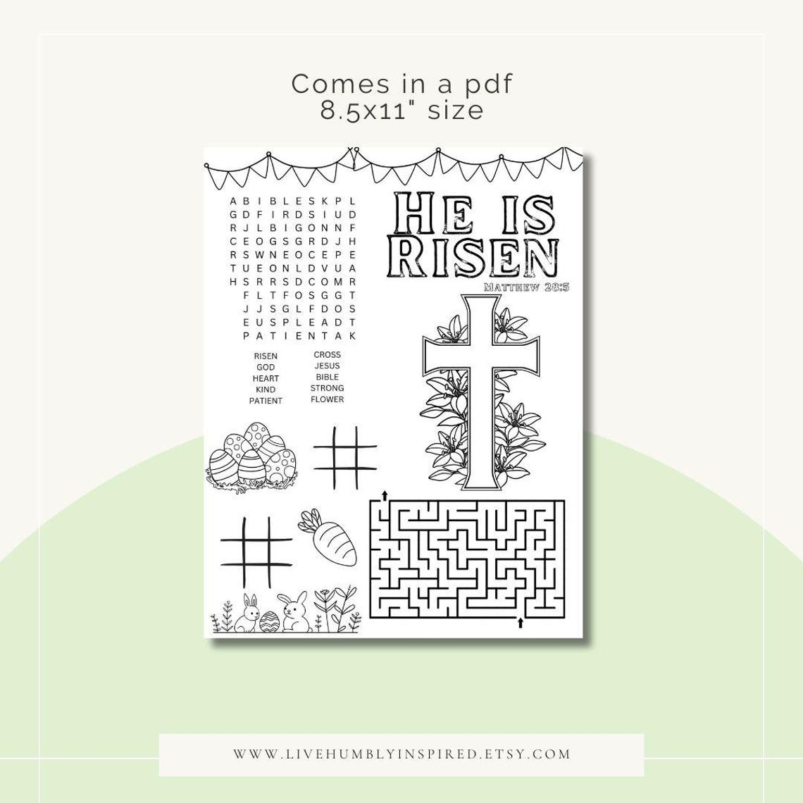 Easter Coloring Sheet for Easter Church Sunday School or Homeschool ...