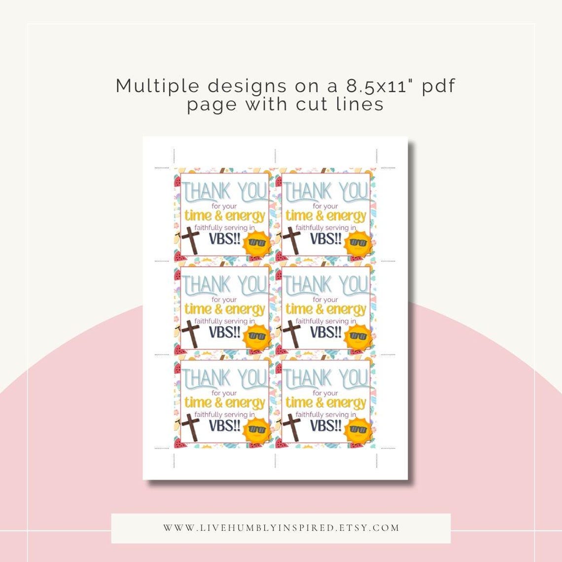 Thank You for Serving VBS Card Tag Download and Printable Handout for ...