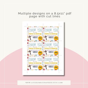 Thank You for Serving VBS Card Tag Download and Printable Handout for ...